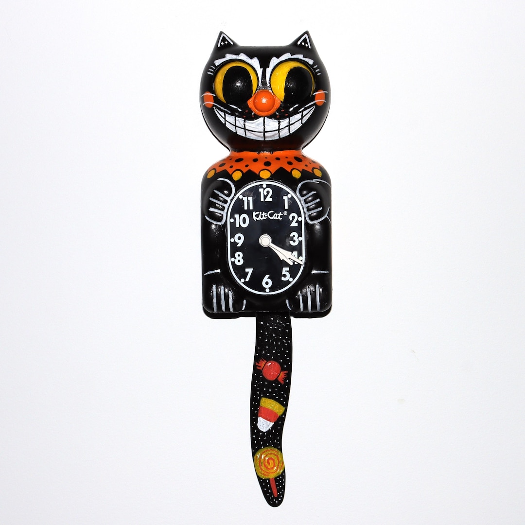 Custom Halloween Kit Cat Klock Custom Clock Original Art Hand Painted ...