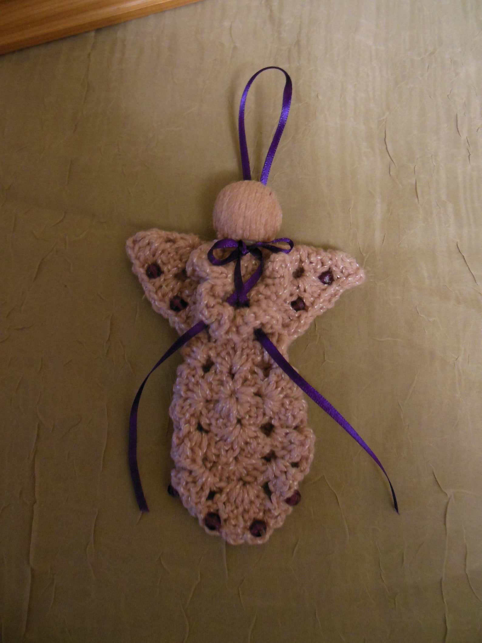 Crocheted Granny Square Angels - Blue - Pink - White - Wall Decor Angel ...