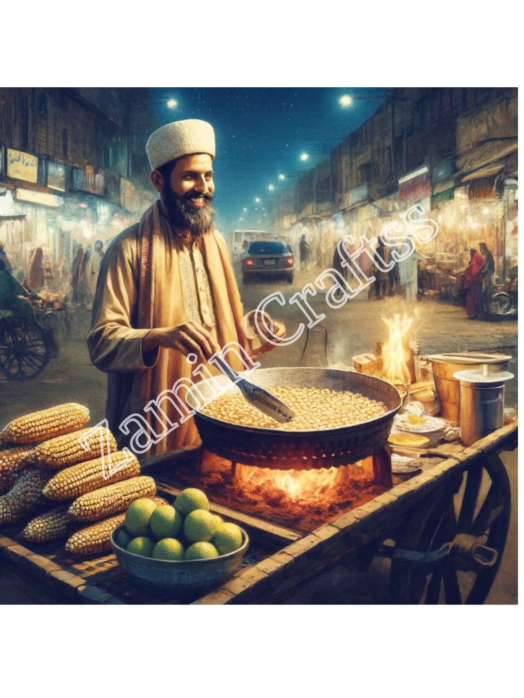 Nene Dena Corn Street Food Vendor Digital Art Print Download Prints ...
