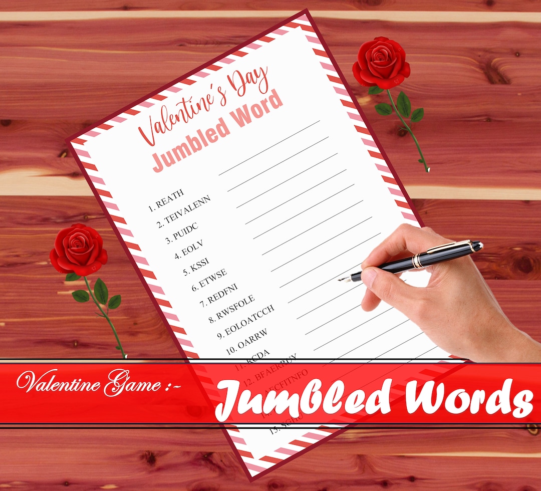 Valentine's Day Jumbled Words Game | Kids , Adult , Kitty Party Game ...