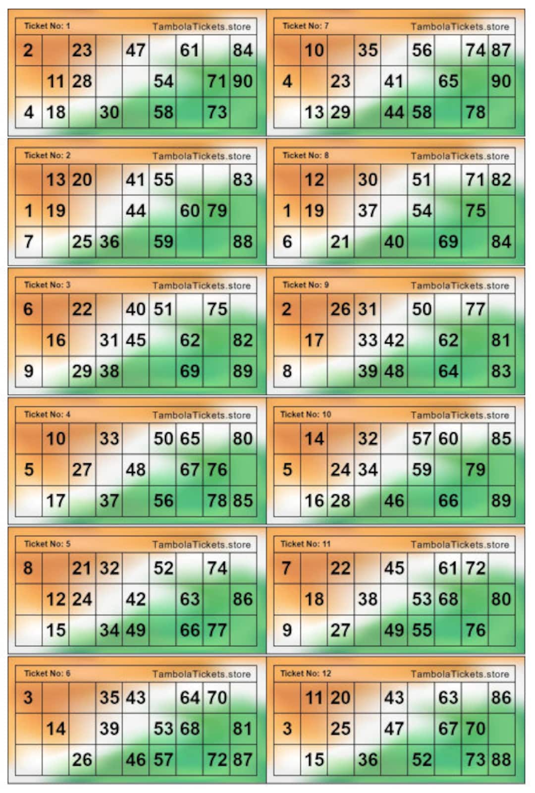 India Theme Classic Tambola Ticket | Tombola Tickets | Housie Tickets ...