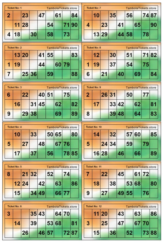 India Theme Classic Tambola Ticket Tombola Tickets Housie - Etsy New ...