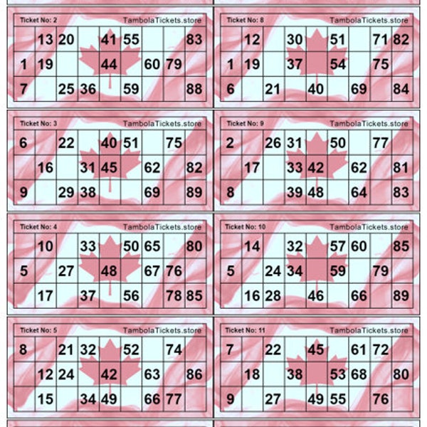 Tambola Tickets Pdf Printable - Etsy