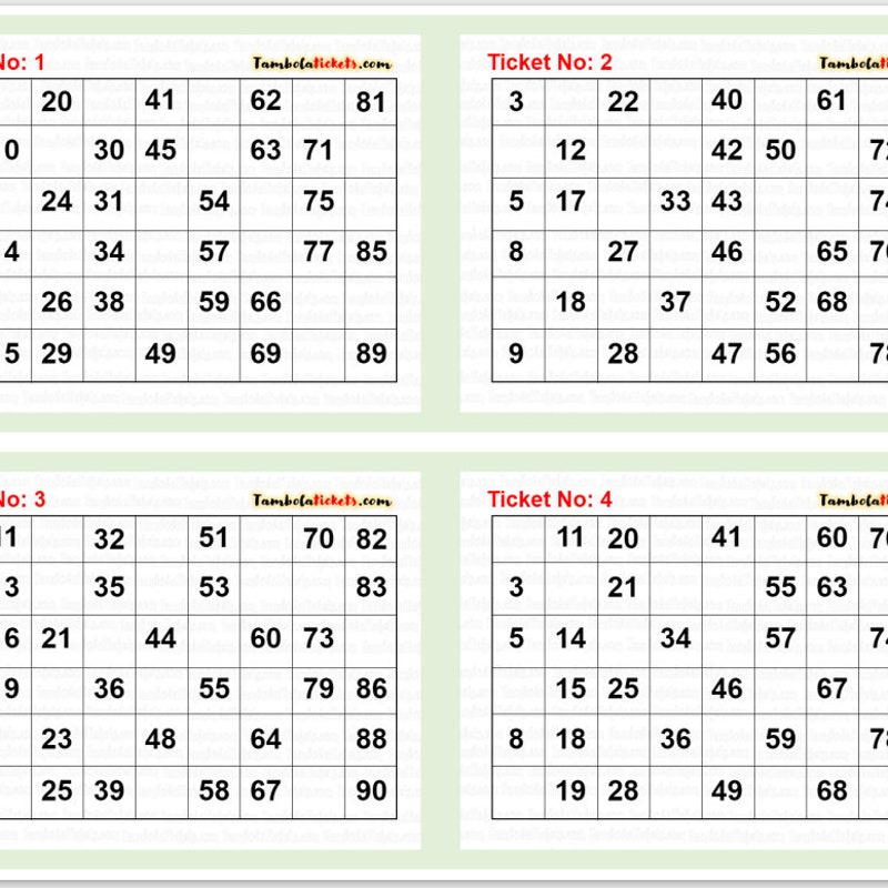 Tambola Tickets Pdf Printable - Etsy