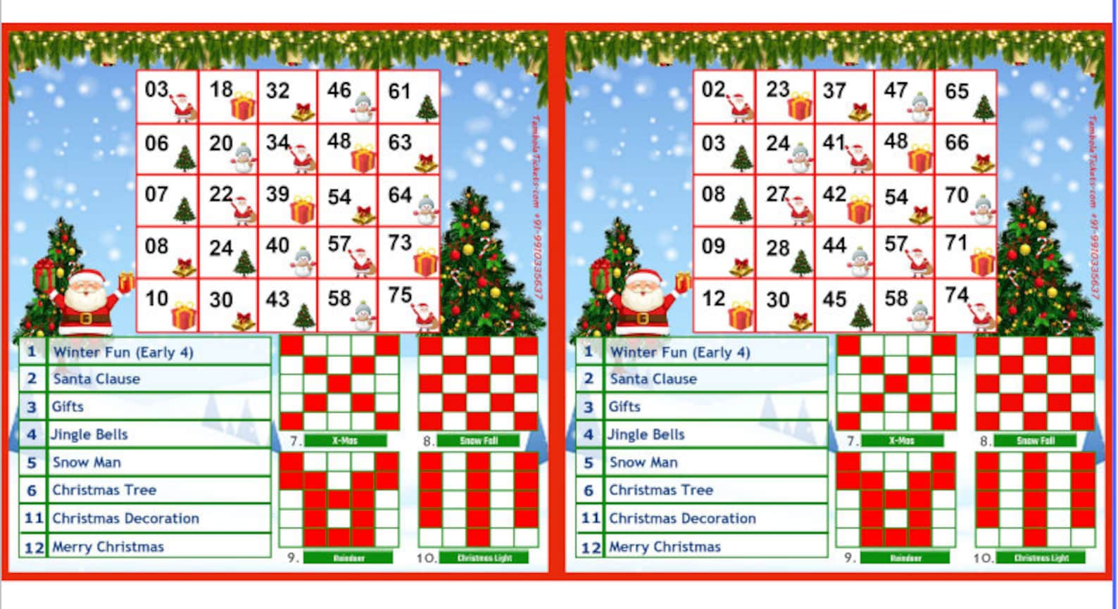Christmas Tombola Tickets | 100 Tickets | Tombola Tickets | 75 Number ...
