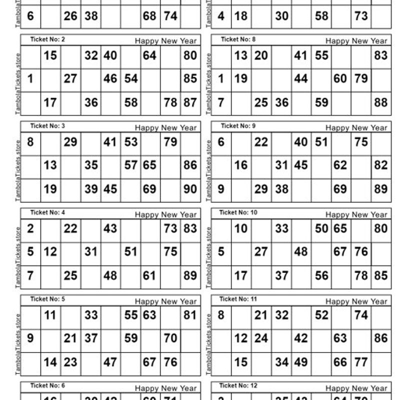 Tambola Tickets Pdf Printable - Etsy