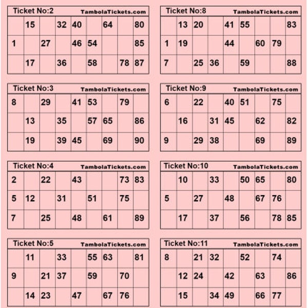 Tambola Tickets Pdf Printable - Etsy