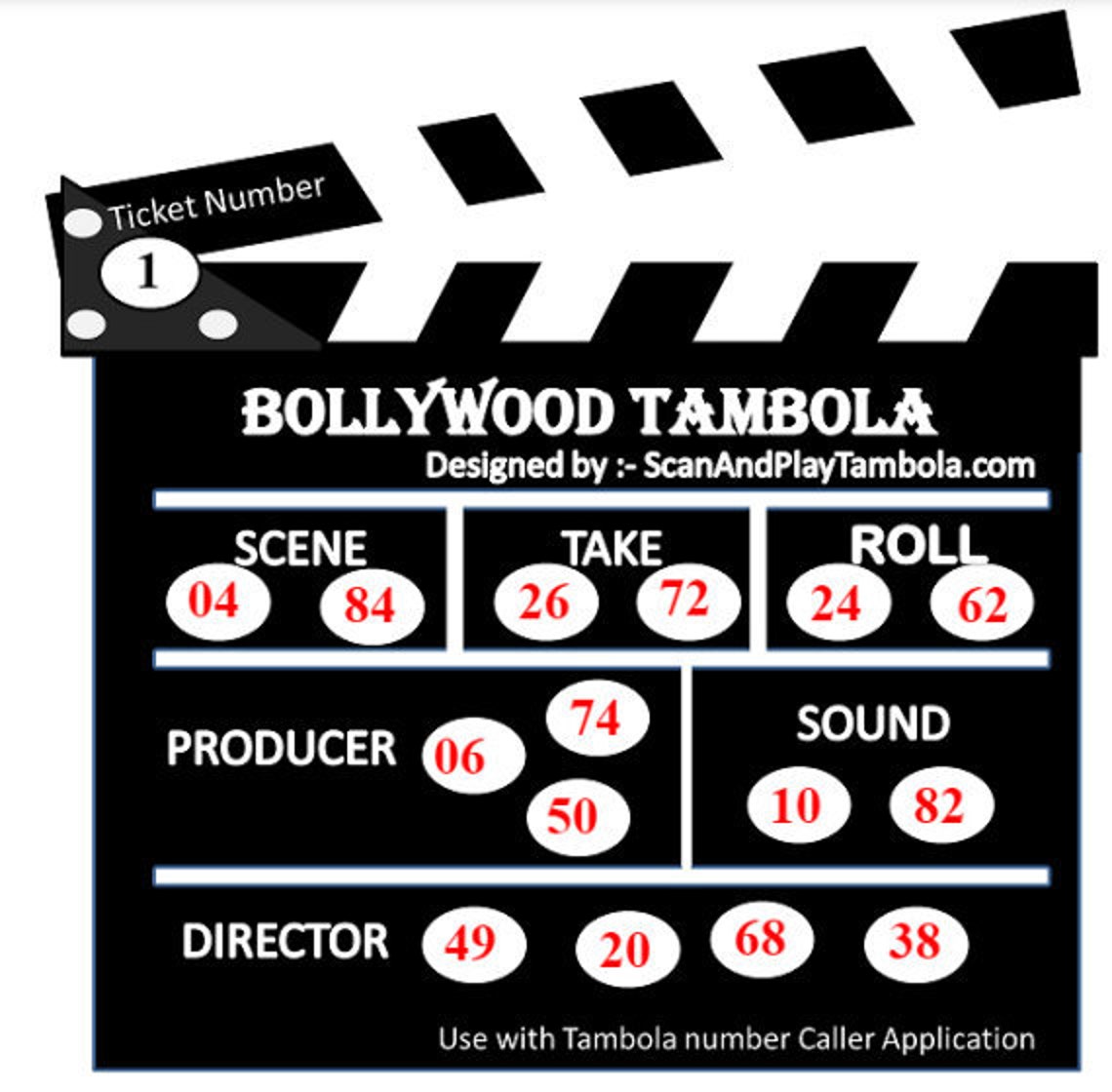 Bollywood Theme Tambola Ticket | 50 Unique Tickets Pdf | Tambola ...