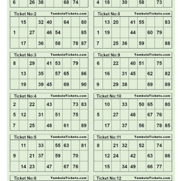 Tambola Tickets Pdf Printable - Etsy