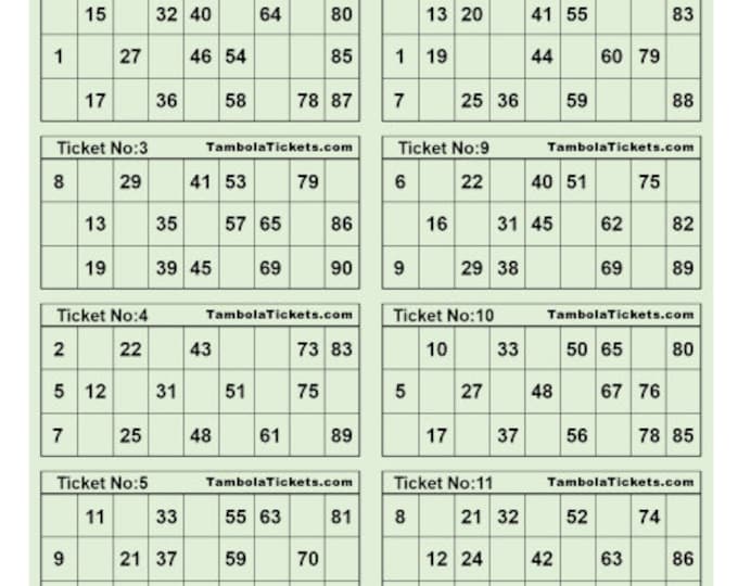 Tambola Tickets | 12 Tickets per Page | 400 Unique Tickets | Housie ...