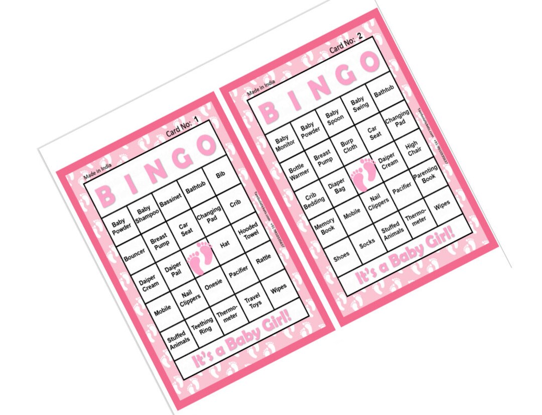 Baby Shower Bingo Cards 60 Unique Cards Baby Shower Games Etsy UK