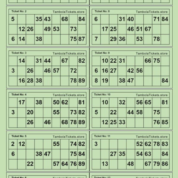 Tambola Tickets Pdf Printable - Etsy