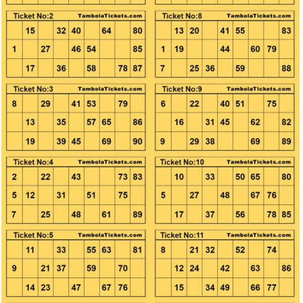 Tambola Tickets Pdf Printable - Etsy