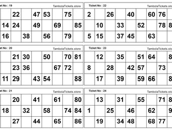 Tambola Ticket | 33 Pages | 12 Tickets per Page | 400+ Unique Tickets ...