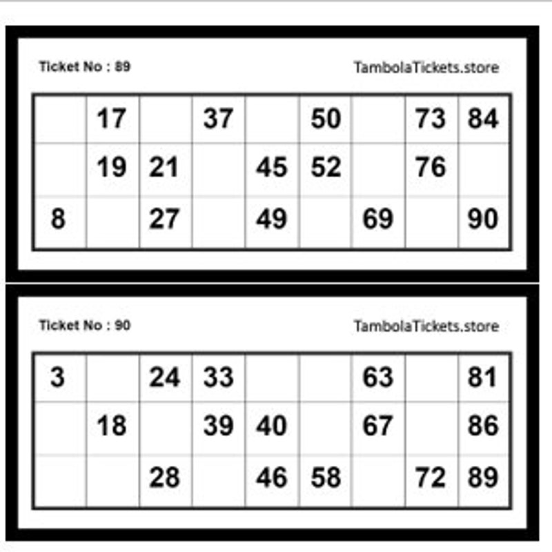 Tambola Tickets Pdf Printable - Etsy