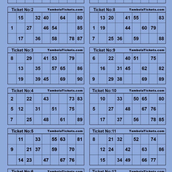 Tambola Tickets Pdf Printable - Etsy
