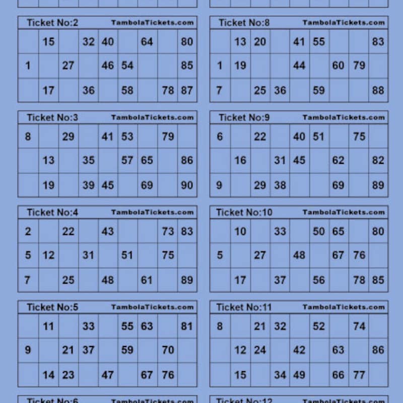 Tambola Tickets Pdf Printable - Etsy