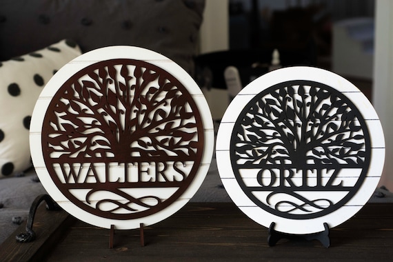 LARGE Personalized Tree of Life Monogram Name Plate Sign | Etsy