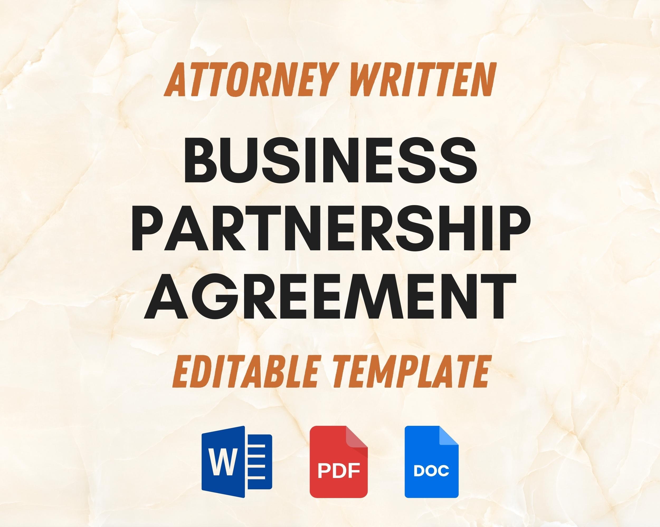 Business Partnership Agreement | Partnership Contract | Legal Document ...