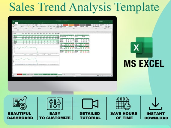 Sales Trend Analysis Excel Template Forecasting - Etsy