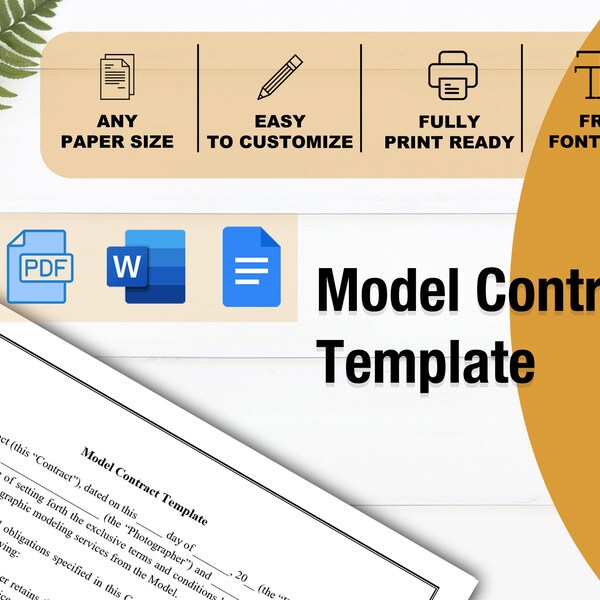 Model Agreement Template - Etsy