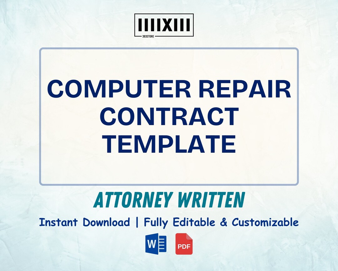Professional Computer Repair Agreement Template Legally Binding & User ...