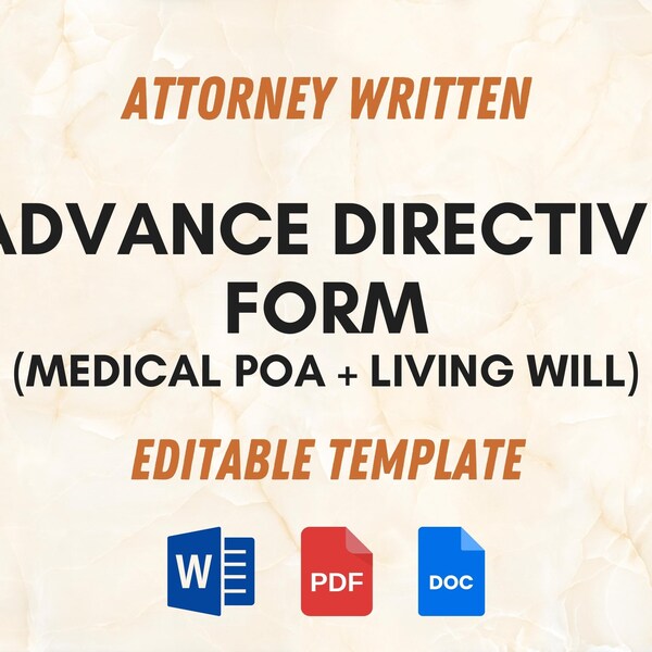 Medical Power of Attorney Form - Etsy