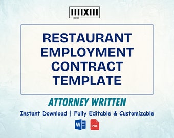 Restaurant Employment Agreement Template | Employee Training ...