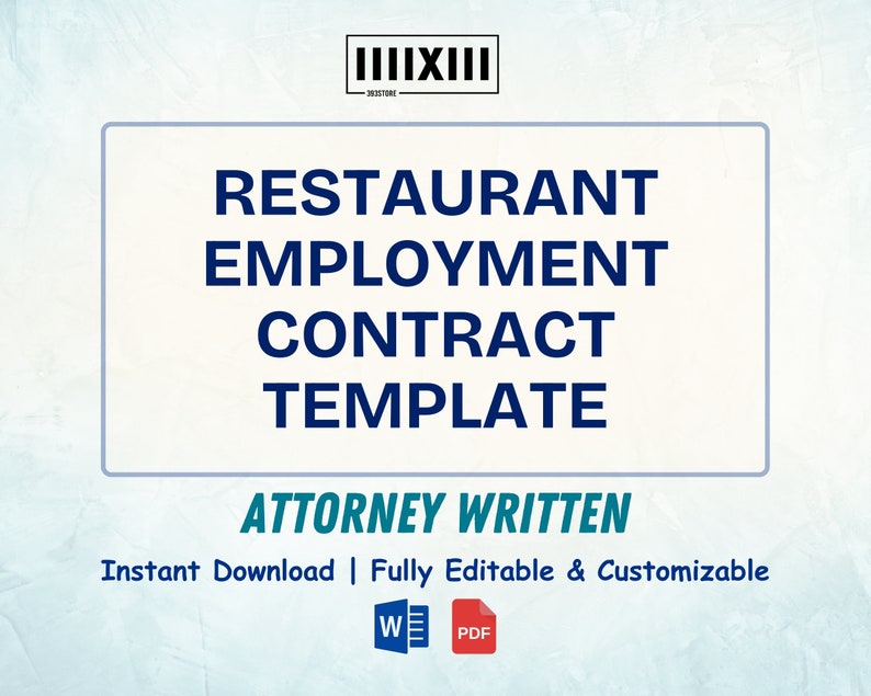 Restaurant Employment Agreement Template | Employee Training ...