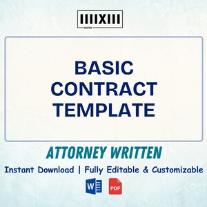 Comprehensive Basic Contract Template Ensure Smooth Business Deals - Etsy