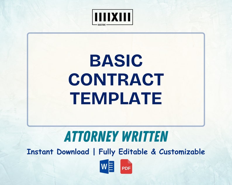 Comprehensive Basic Contract Template Ensure Smooth Business Deals - Etsy