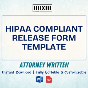 HIPAA Compliant Medical Records Release Form Template | Release of ...