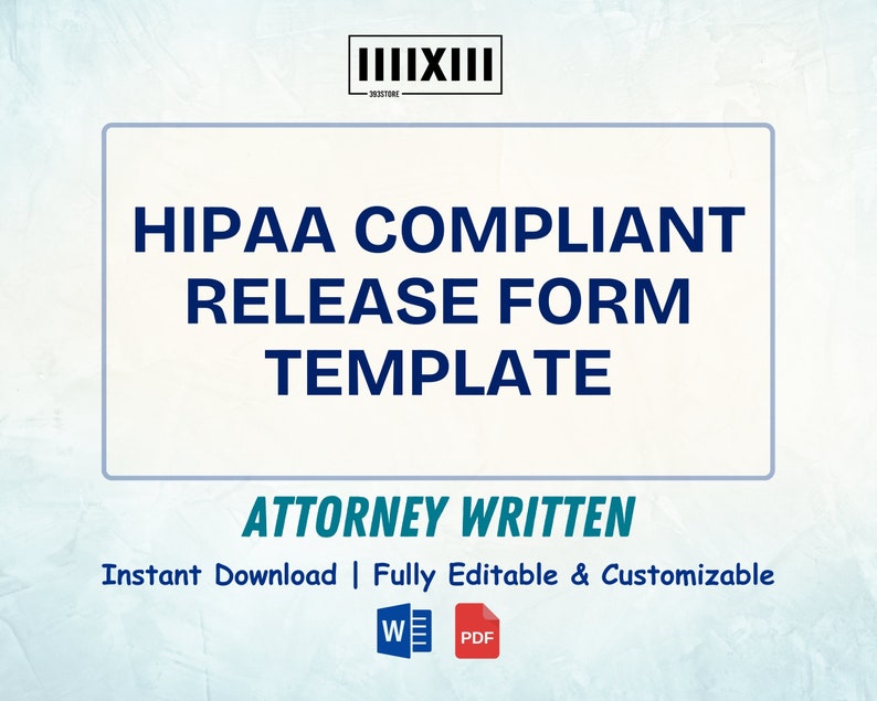 HIPAA Compliant Medical Records Release Form Template | Release of ...