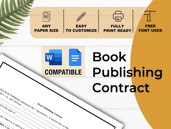 Book Publishing Contract Template Editable Instant Download - Etsy