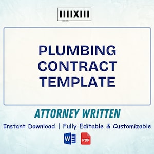 Professional Plumbing Contract Template - Legal, Quick & Digital ...