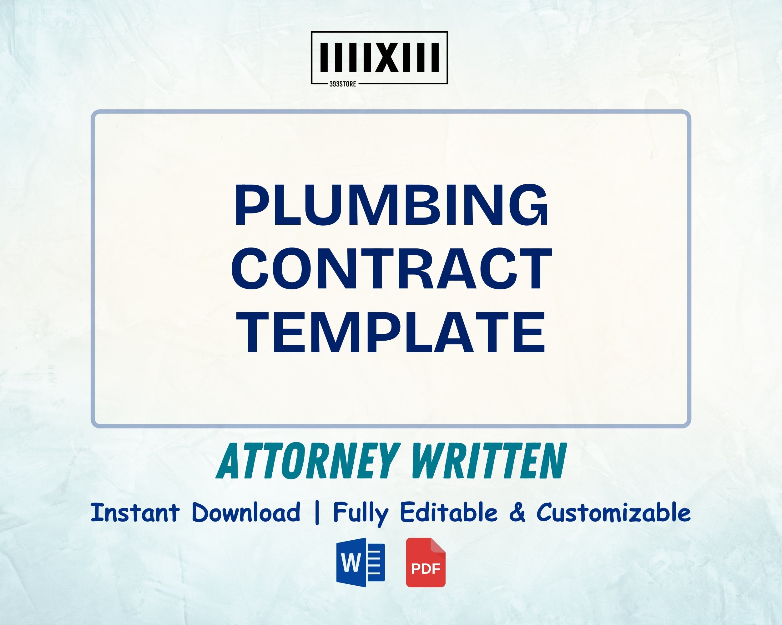 Professional Plumbing Contract Template Legal, Quick & Digital, Expert ...