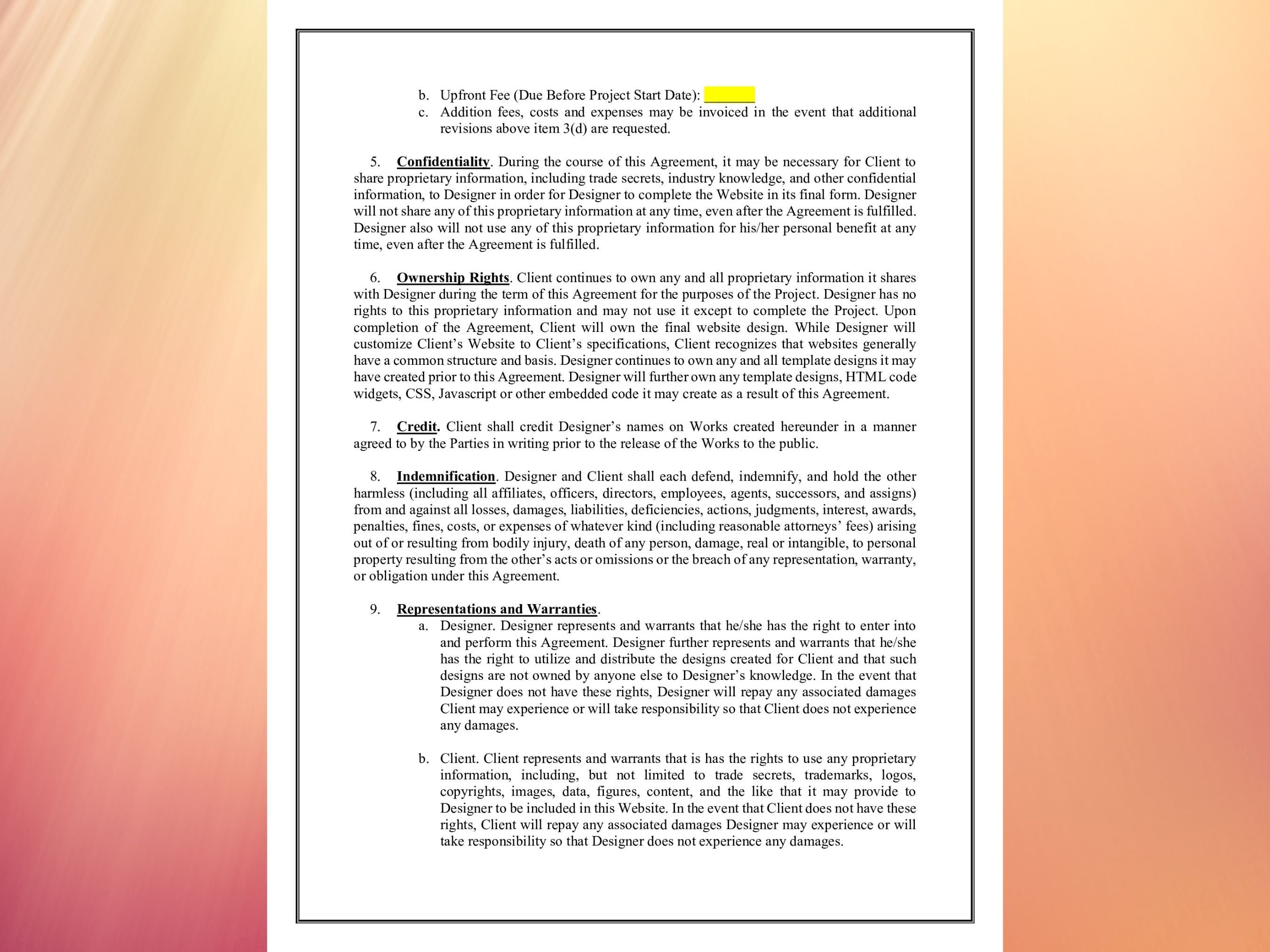 Web Design Contract | Website Design | Agreement | Contract Form ...