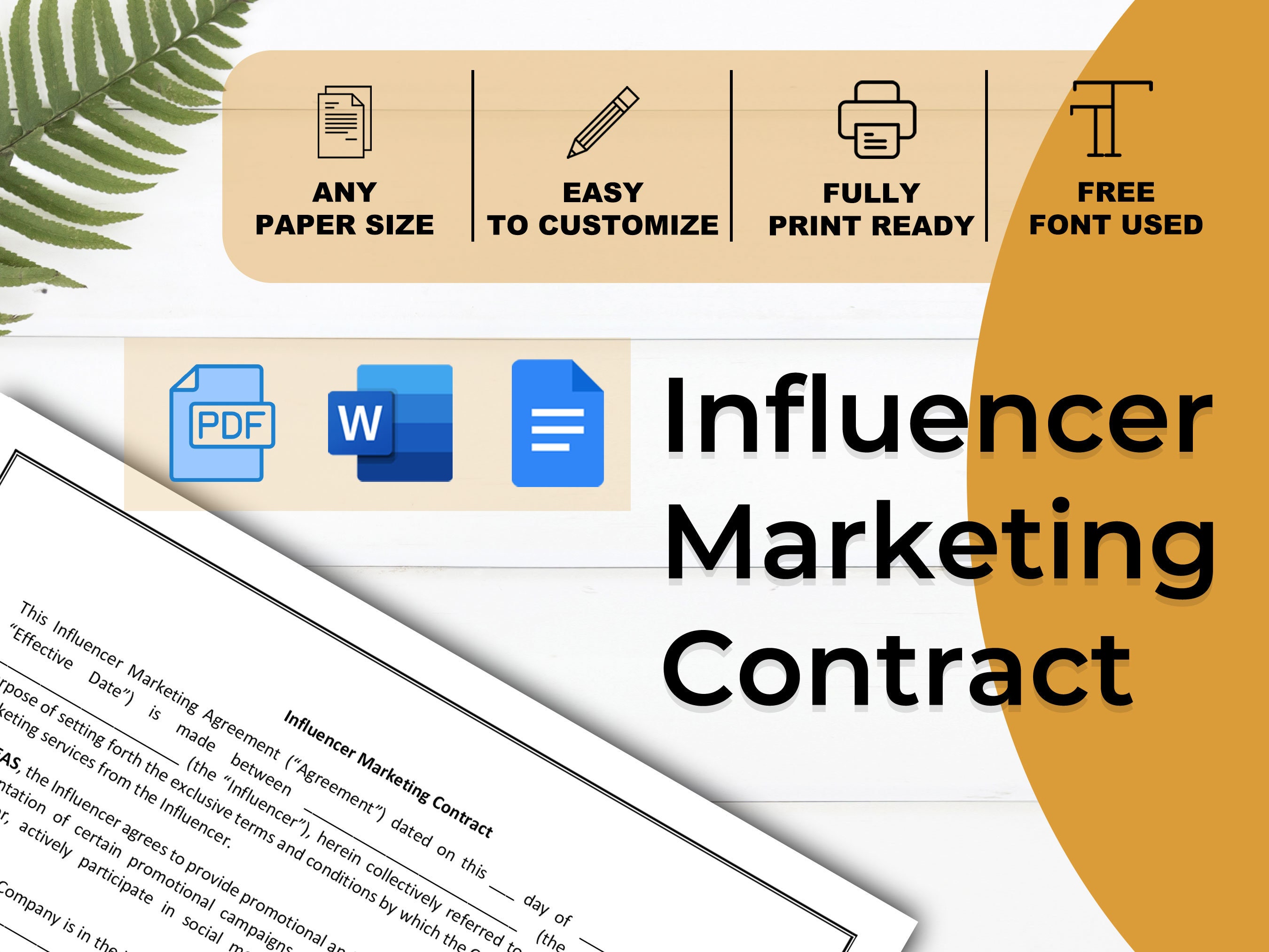 Influencer Marketing Contract Template Agreement - Etsy España
