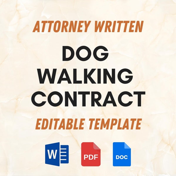 Dog Walking Service Agreement Template - Etsy