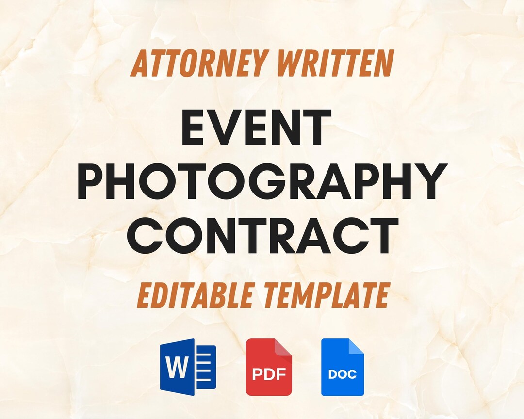 Event Photography Contract Template | Event Contract | Planner ...