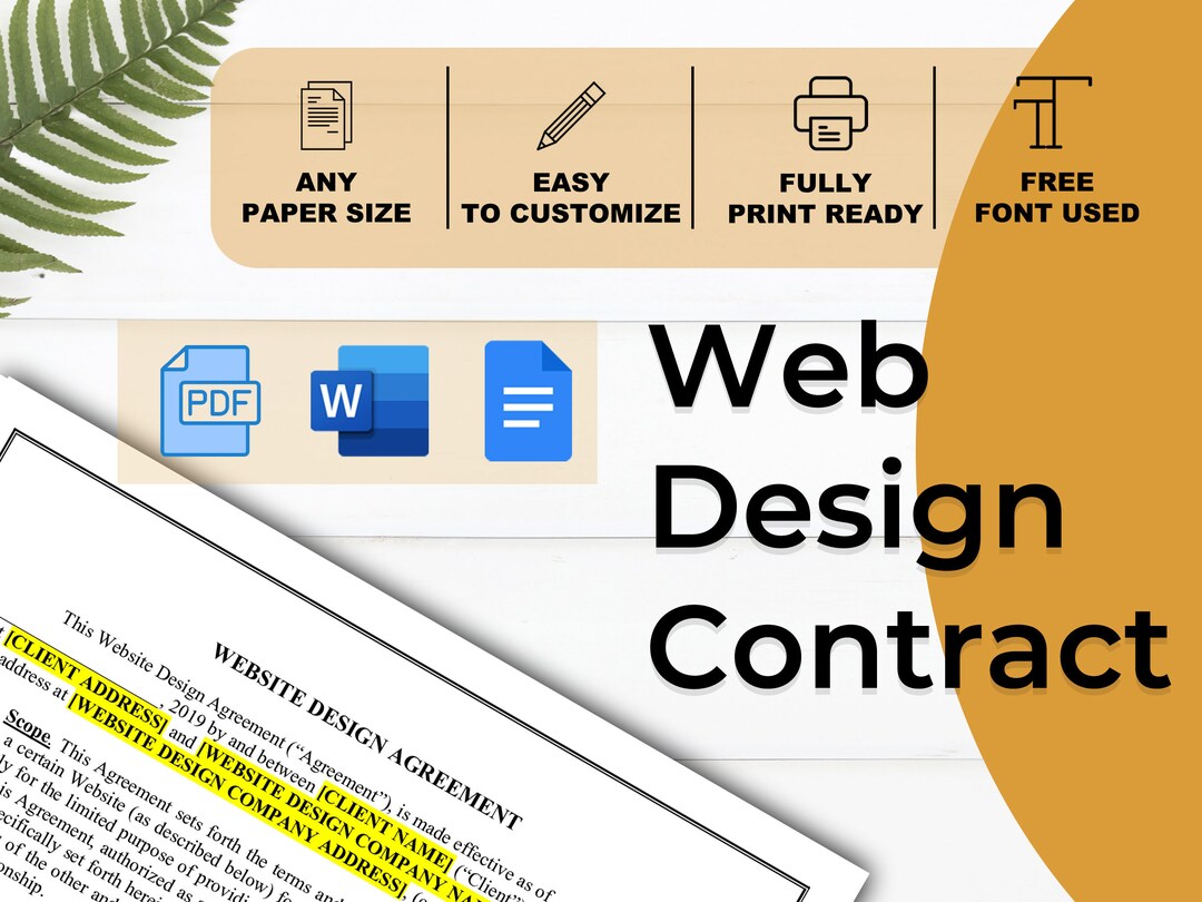 Web Design Contract | Website Design | Agreement | Contract Form ...
