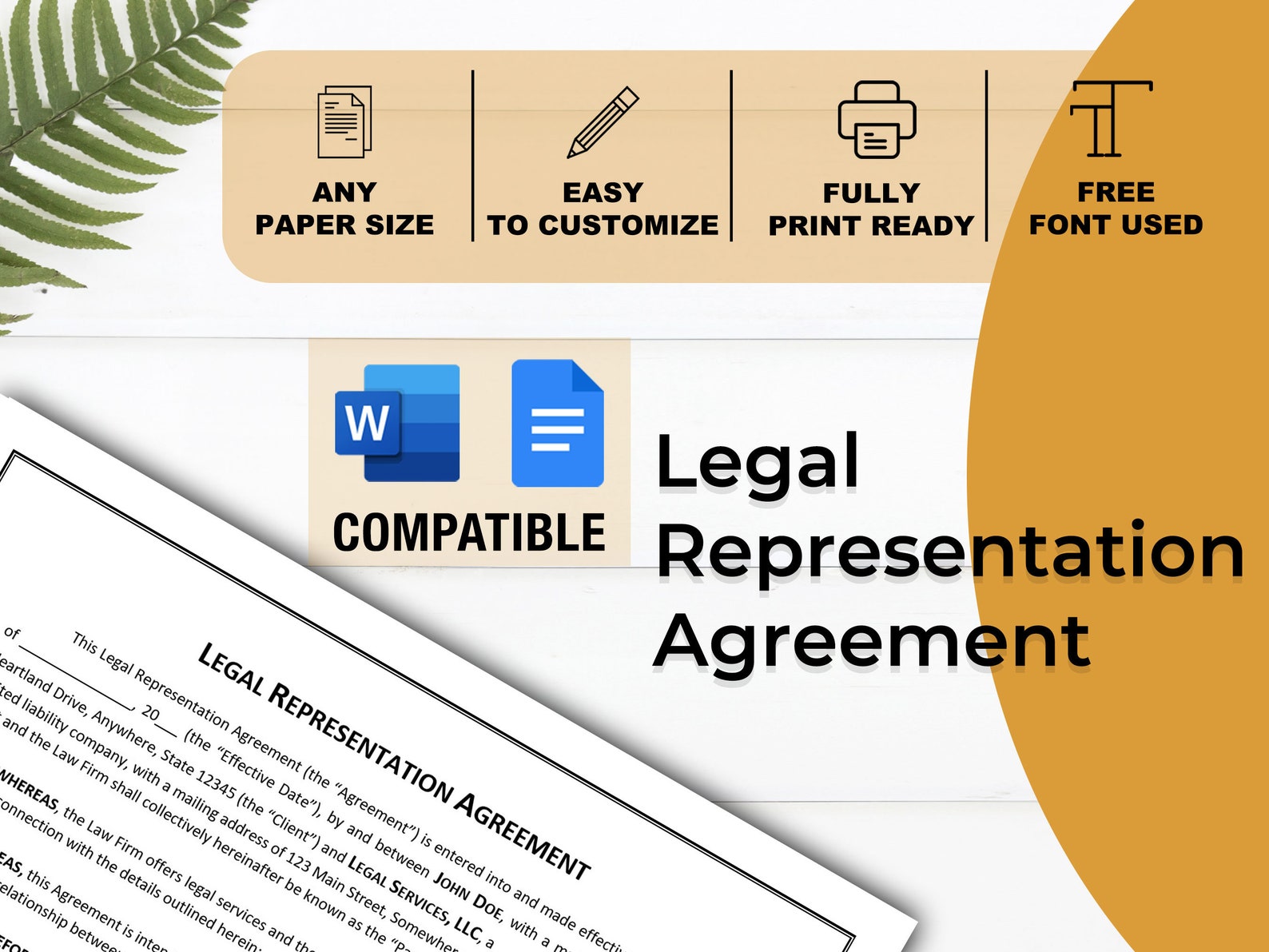 Legal Representation Agreement Template Lawyer Attorney - Etsy