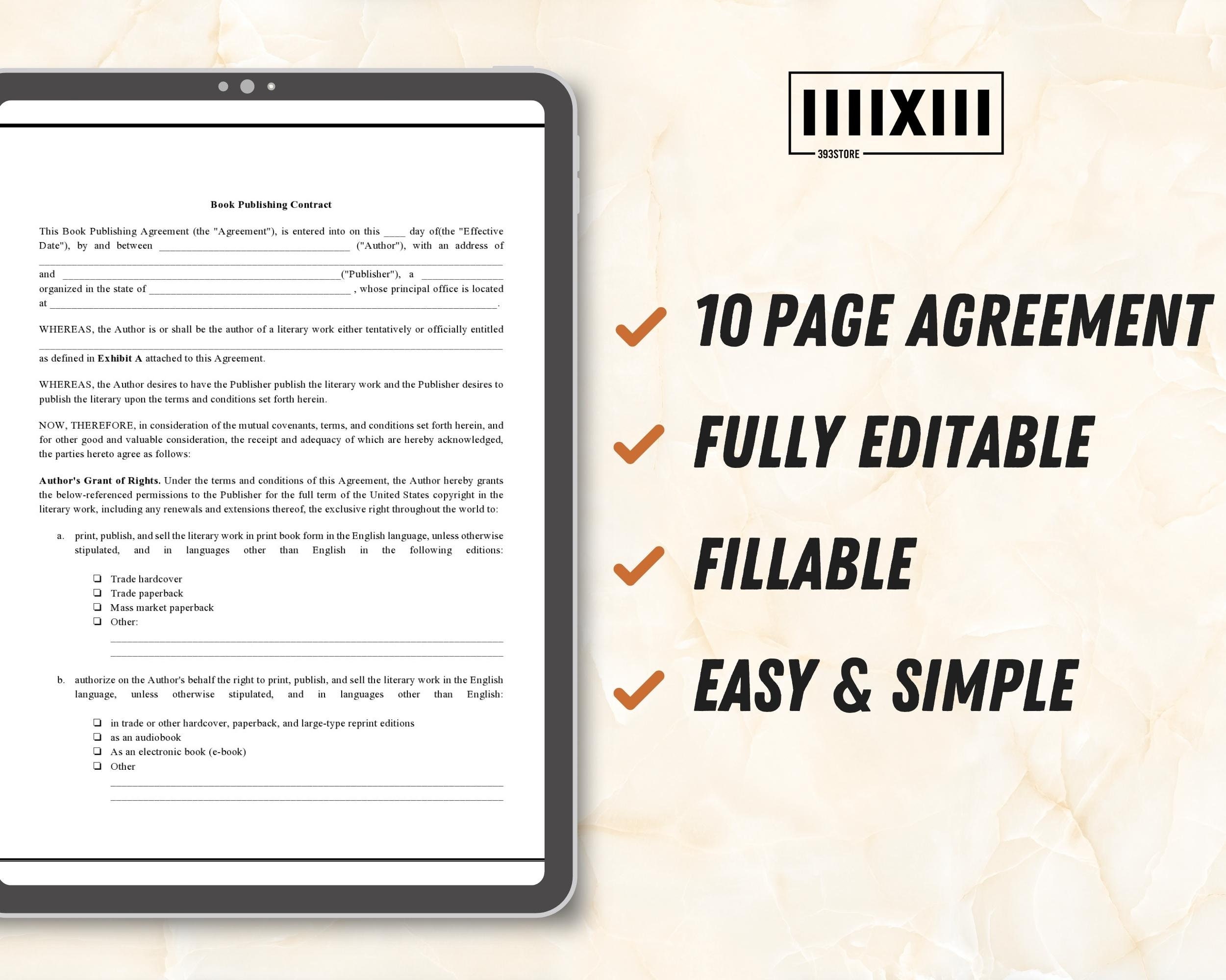 Book Publishing Contract Template: Attorney Written Agreement (PDF ...