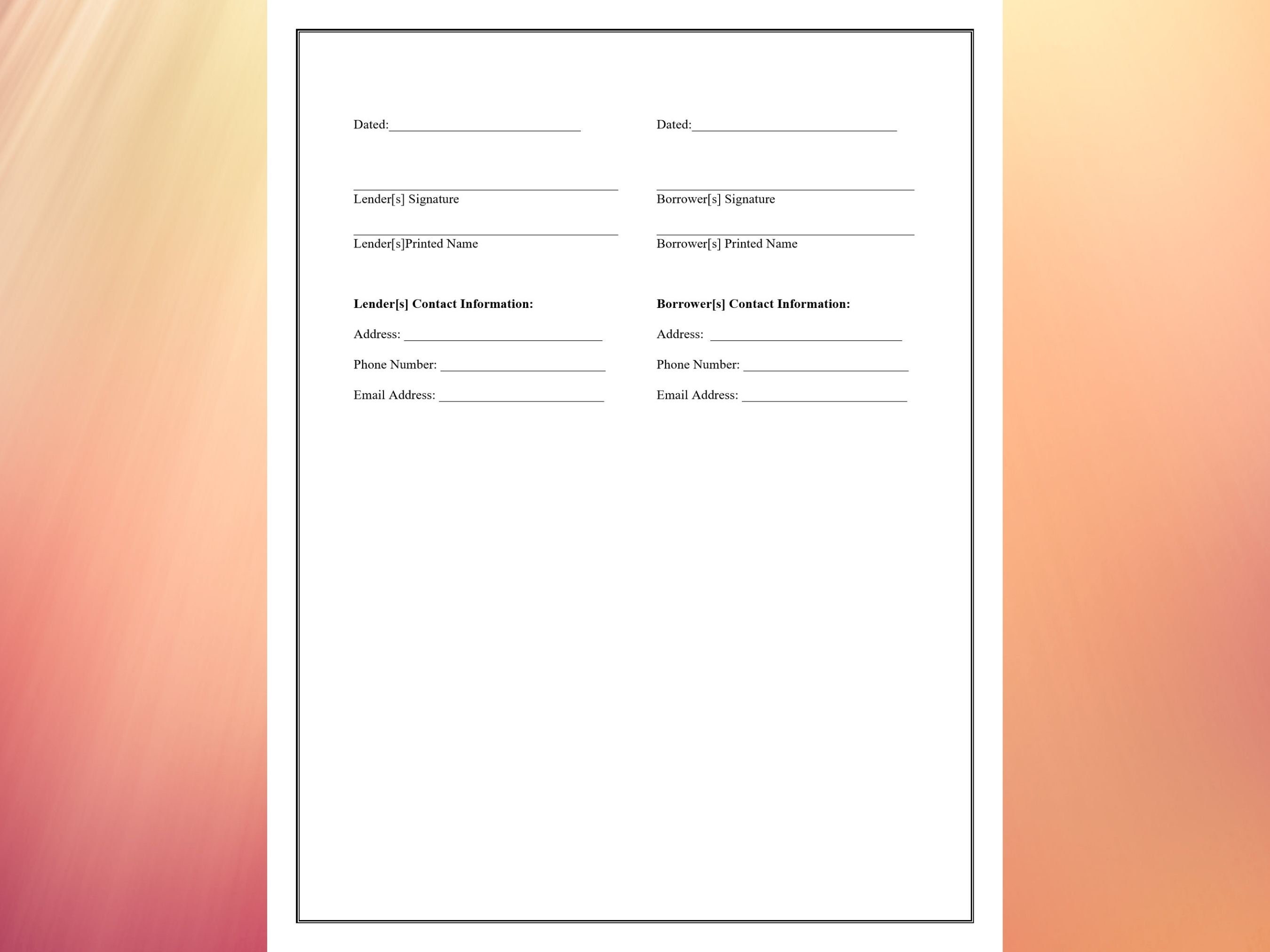 Payment Agreement Template Payment Plan Template Payment Sign up Form ...