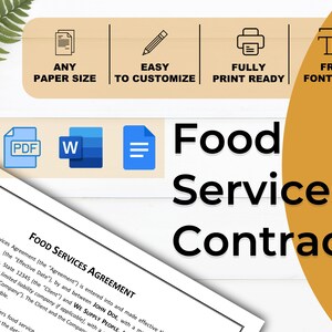 Food Services Contract Template | Food Service Provider | Restaurant ...
