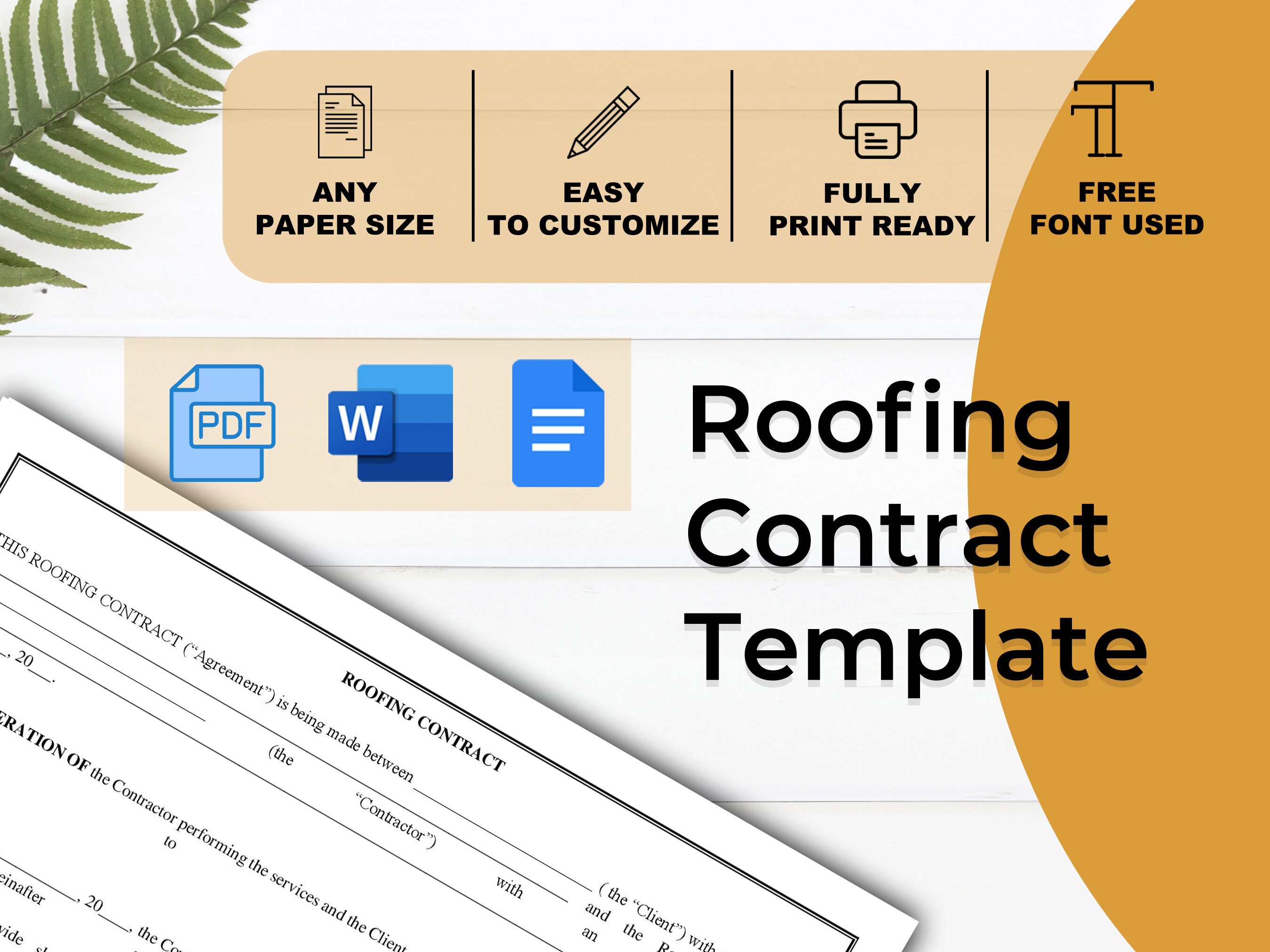 Roofing Contract Template Roofing Contract Form Residential Roofing ...