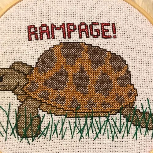Rampaging Tortoise Cross Stitch Pattern | Etsy