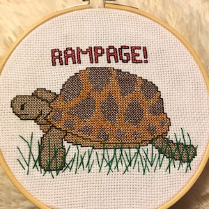 Rampaging Tortoise Cross Stitch Pattern | Etsy