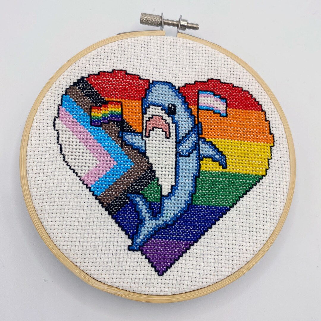 Updated Pride Shark Cross Stitch Pattern PDF - Etsy