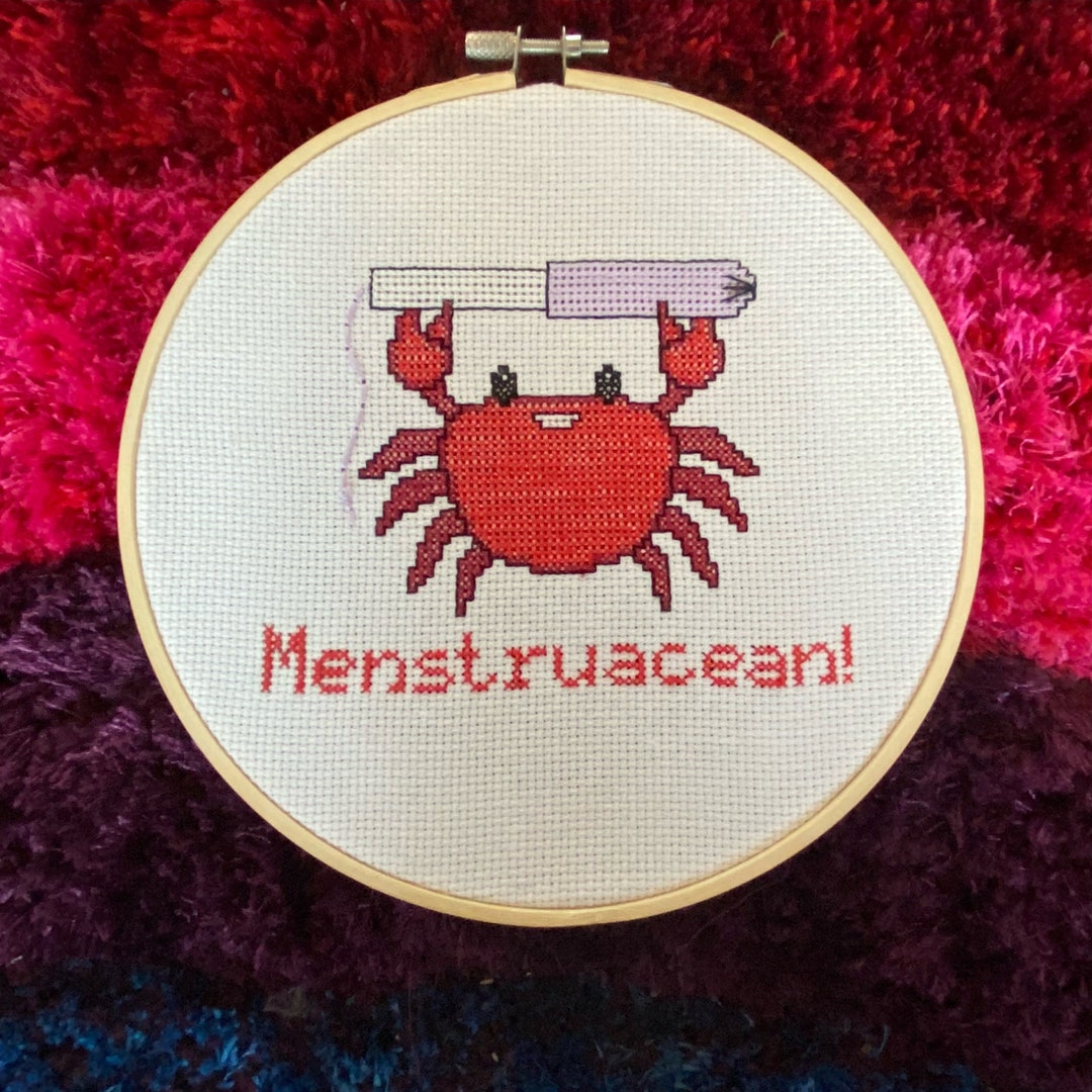 Menstruation Crustacean Cross Stitch Pattern Pack - Etsy